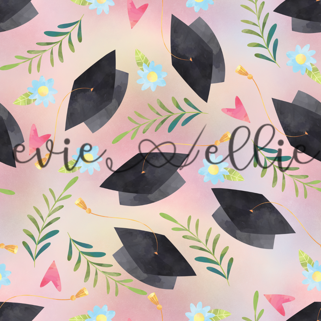 Graduation Caps & Flowers - Multiple Colors – Evie and Ellie Designs