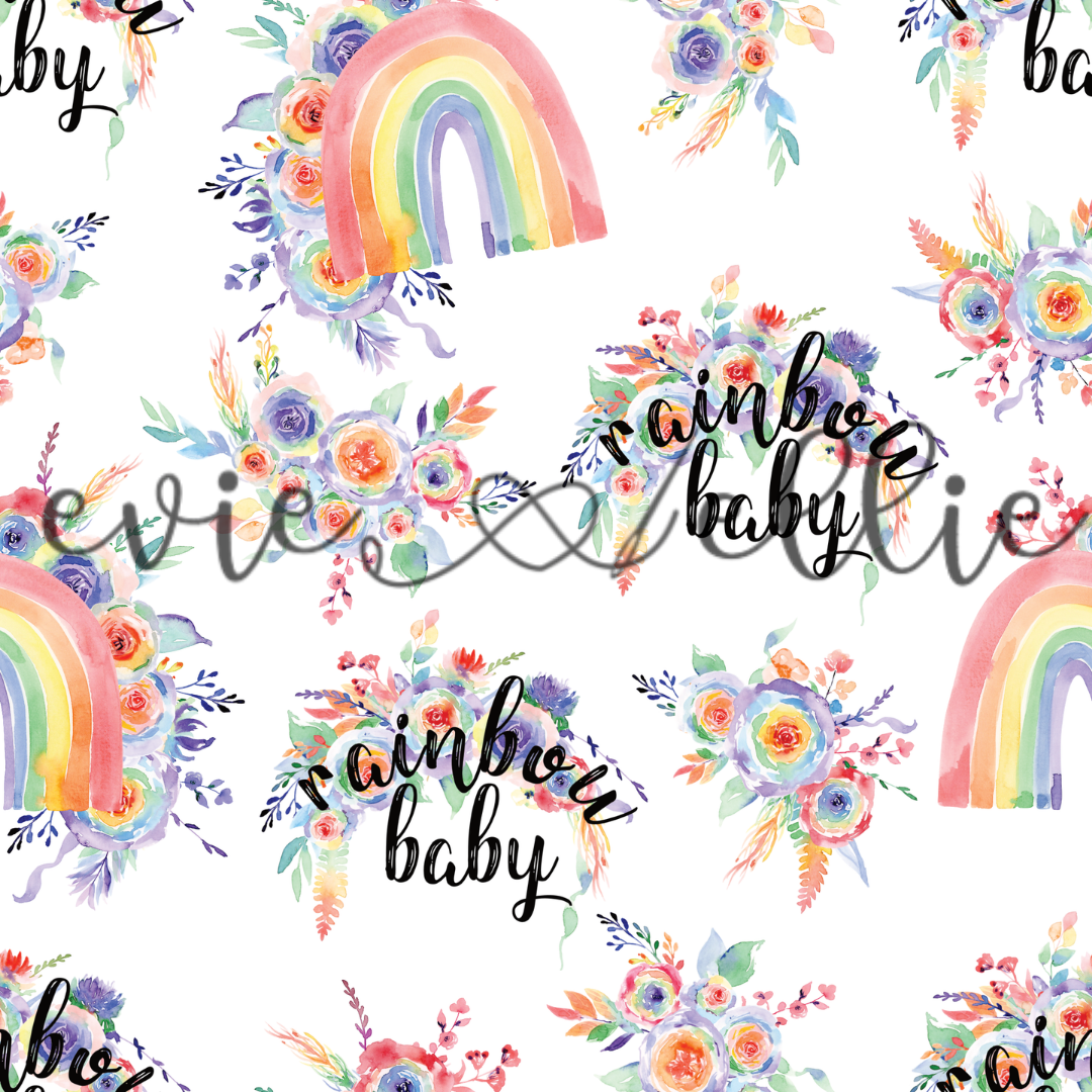 Floral Rainbow Baby-- Multiple Options – Evie and Ellie Designs