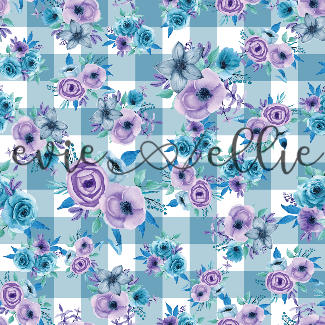 Blue Flowers- Multiple Colors – Evie and Ellie Designs