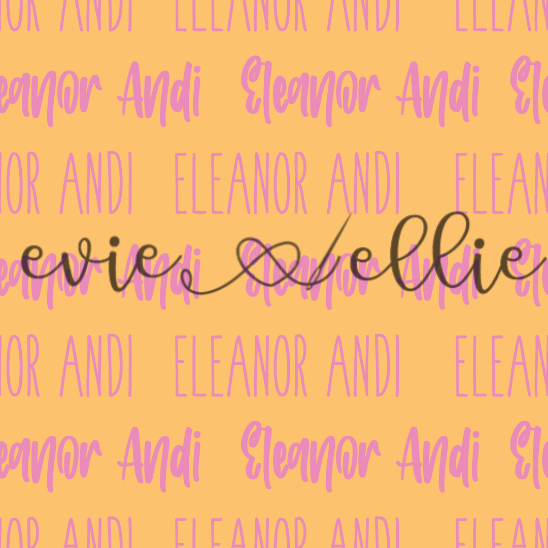 Two Fonts Name-- Spring Colors – Evie and Ellie Designs